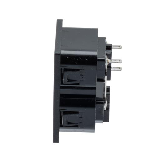 Snap-Fit, Panel-mount IEC Outlet for two 60320-2-2/F Connectors, 2.8 mm ...