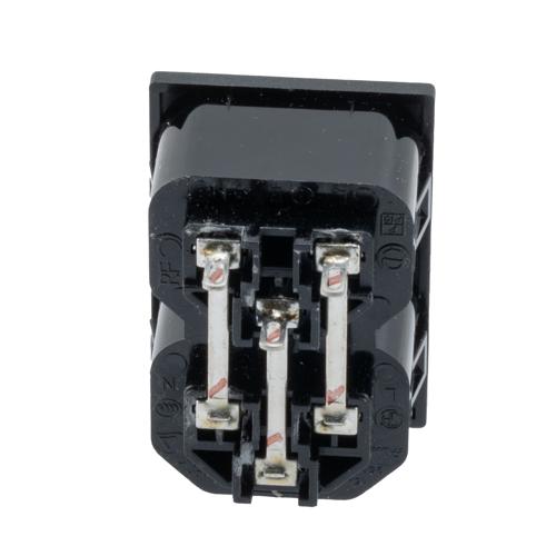Snap-Fit, Panel-mount IEC Outlet for two 60320-2-2/F Connectors, 2.8 mm ...