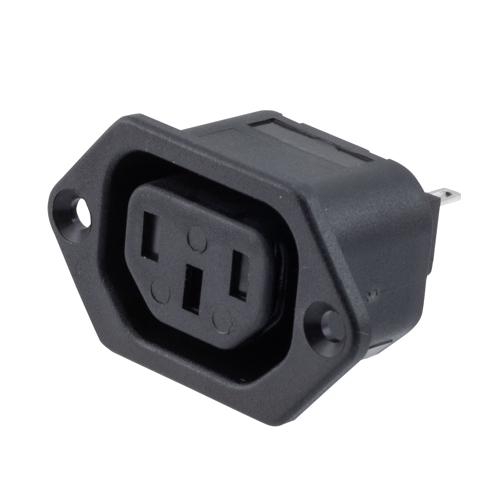 AC PEM 320-2-2/F Shuttered IEC Inlet Connector, Panel Flange Mount, 2.8 ...