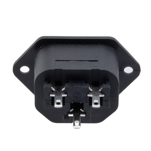 AC PEM 320-2-2/F Shuttered IEC Inlet Connector, Panel Flange Mount, 2.8 ...