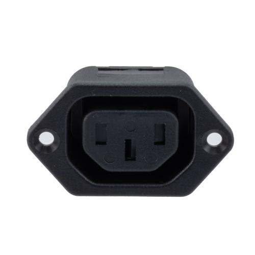 AC PEM 320-2-2/F Shuttered IEC Inlet Connector, Panel Flange Mount, 2.8 ...