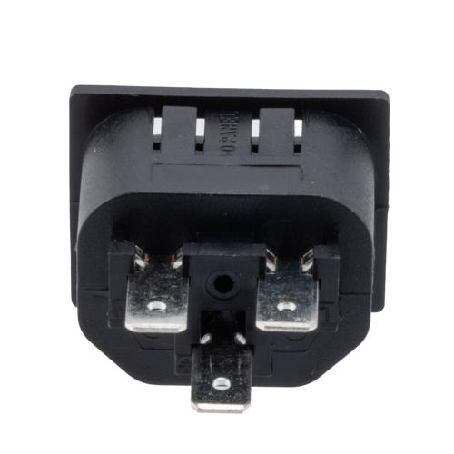 AC PEM 320-2-2/F IEC Inlet Connector, Snaps into 1.0 mm panel Mount, 6. ...