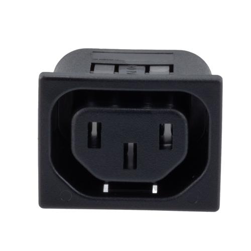 AC PEM 320-2-2/F IEC Inlet Connector, Snaps into 1.0 mm panel Mount, 6. ...