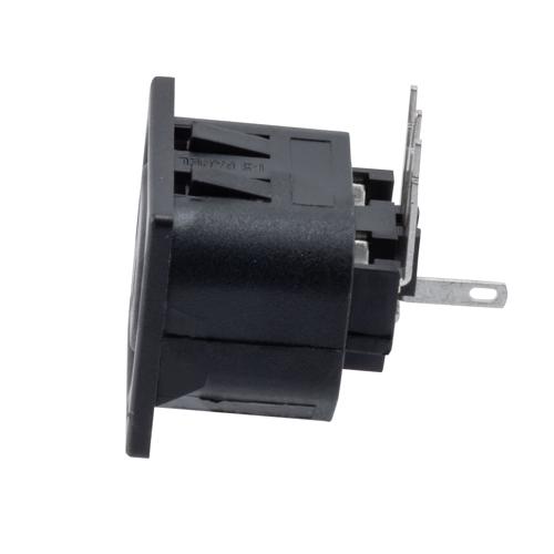 AC PEM 320-2-2/F IEC Inlet Connector, Snaps into 1.5 mm panel Mount ...