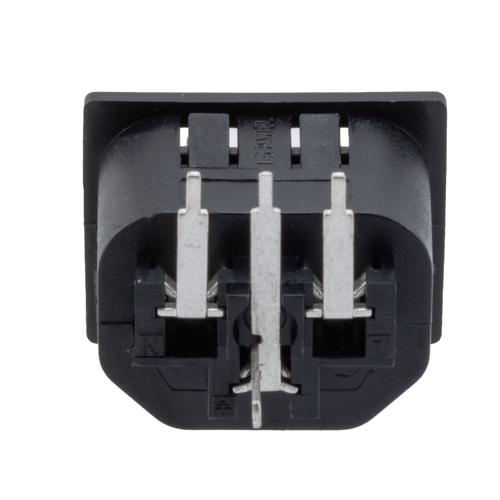 AC PEM 320-2-2/F IEC Inlet Connector, Snaps into 1.5 mm panel Mount ...