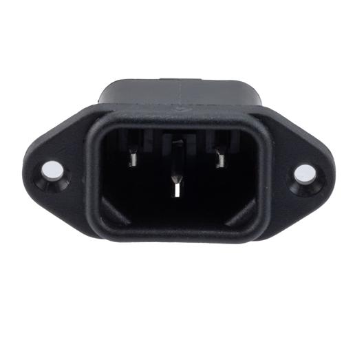 AC PEM C14, Panel Horizontal Flange, 2.8mm Solder tab