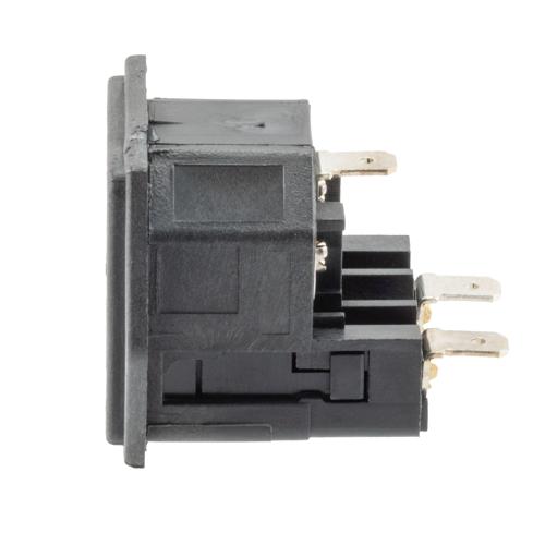 Twin-Fused IEC Inlet, Flange Mount, C14 Connector, 4.8 mm Tab ...