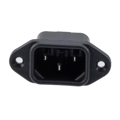 AC PEM C14, Panel Flange, 6.3mm Quick-connect