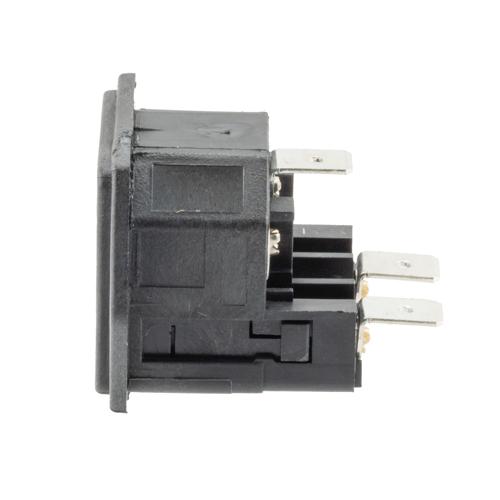 Twin-Fused IEC Inlet, Flange Mount, C14 Connector, 6.3 mm Tab ...