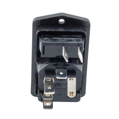 Vertical Power Entry Module, Side-Fixing, Panel-Mount, C14 Inlet, Single Contact Switch, 67.5 mm