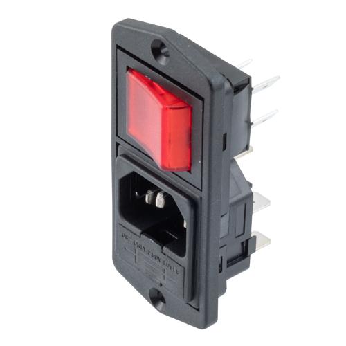 Vertical Power Entry Module, Side-Fixing, Flange-Mount, C14 Inlet ...