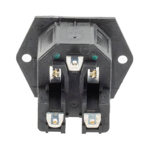 Twin-Fused IEC Inlet, Flange Mount, C14 Connector, 2.8 mm Tab ...