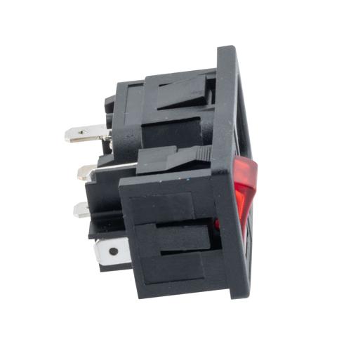 Horizontal Power Entry Module, Panel-Mount, C14 Inlet, Illuminated Red ...