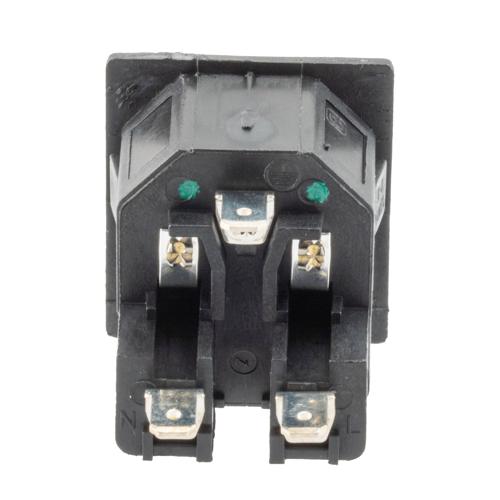 Twin-Fused IEC Inlet, Snap-Fit, Panel Mount, C14 Connector, 4.8 mm Tab ...