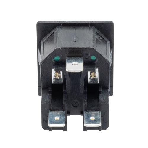 Twin-Fused IEC Inlet, Snap-Fit, Panel Mount, C14 Connector, 6.3 mm Tab ...