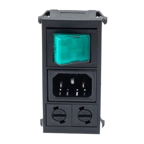 Vertical Power Entry Module, C14 Inlet, Paired FX0359 fuse Holders ...