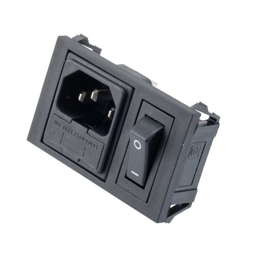 Horizontal Power Entry Module, Single-Fused C14 Inlet, I/O Marked ...