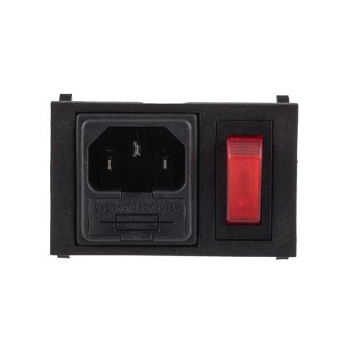 AC PEM C14, 1.0 to 3.0mm Horizontal Panel Snap-In, 6.3mm Quick-connect ...