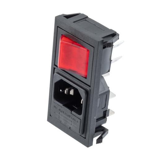 Vertical Power Entry Module, Single-Fused C14 Inlet, Double Contact ...