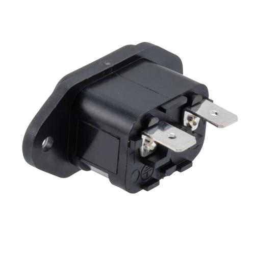 AC PEM C18, Panel Flange, 6.3mm Quick-connect