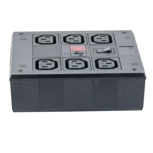 Square Power Distribution Unit with a Neon Indicator, EMI Filter, 6 C13 ...