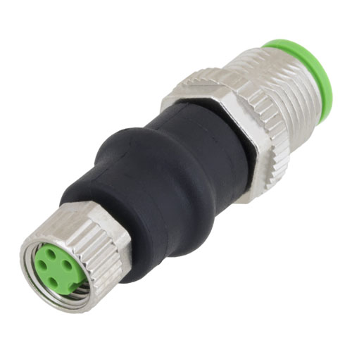 M12 4 Pin A-Code Male to M8 4 Pin Female Adapter - ADPT-M124AM-M84F