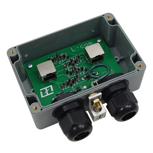 Compact Weatherproof 10/100 Base-T CAT5e Lightning Surge Protector ...