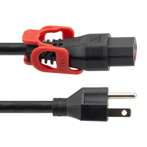 IEC LOCK C13+ to NEMA 5-15P, 15A, 125V, 10ft
