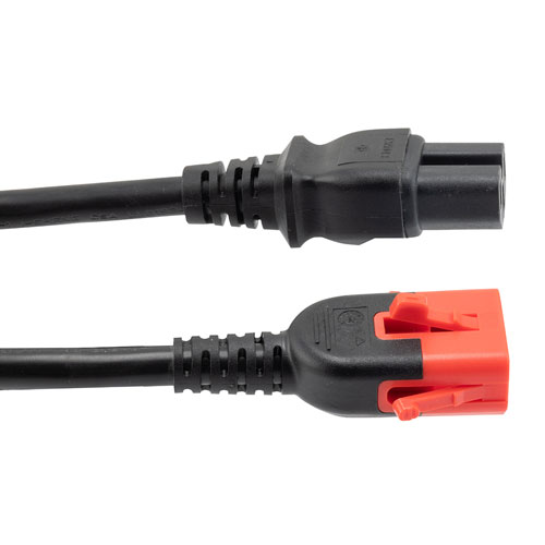 C15 to Dual locking C14, 15A, 250V, 10ft