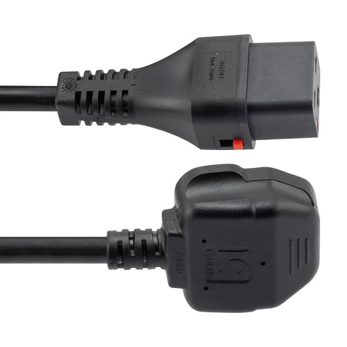 IEC LOCK C19 to UK plug, 13A, 250V, 3M
