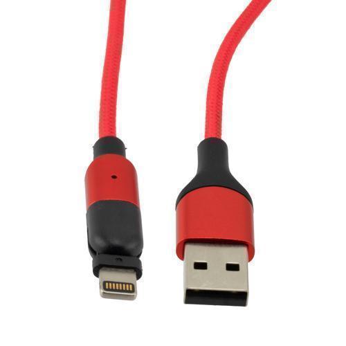 180 degrees Rotating Head Red Nylon Braided Cable, USB 2.0 A Male to ...