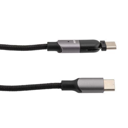 180 degrees Rotating Head, USB 2.0 C to C, M/M, 60 Watt, Black Nylon ...
