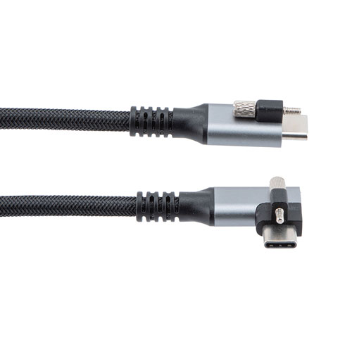 USB 3.2 Locking Cable, Type C Male Top Screw to Right Angle Top Screw ...