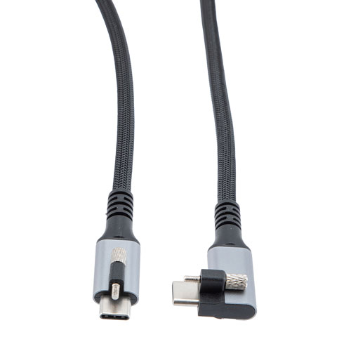 USB 3.2 Locking Cable, Type C Male Top Screw to Right Angle Top Screw ...