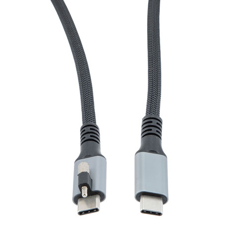 USB 3.2 Locking Cable, Type C Male Plug Top Screw to Type C Male Plug ...