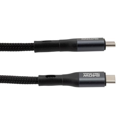 USB 4.0 Nylon Braided Cable, Type C Male to Type C Male, 40 Gbps, 240 ...
