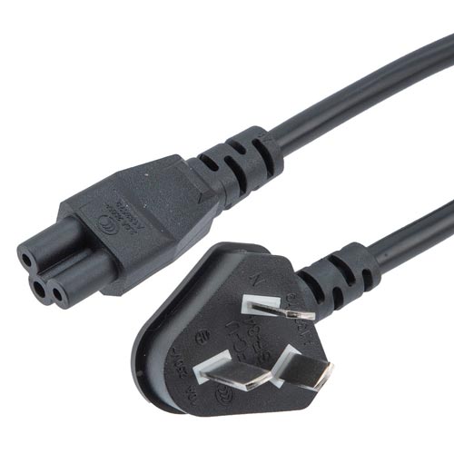 GB2099 Type I Downward Angle to C5 International Power Cord - 2.5 Amp - 2M