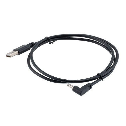 DC Power Cable, USB To Right Angle 3.5mm/1.35mm Male, PVC, Black, 24 ...
