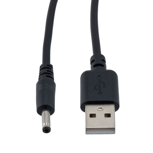 DC Power Cable, USB To 3.5mm/1.35mm Male, PVC, Black, 24 AWG, 3-Foot