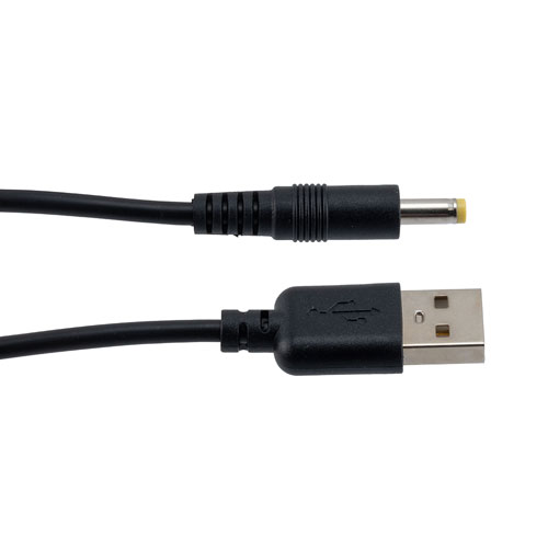 DC Power Cable, USB To 4.0mm/1.7mm Male, PVC, Black, 24 AWG, 3-Foot