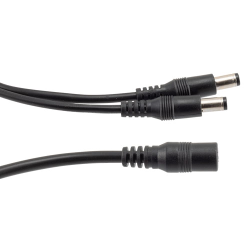 DC Power Cable, 2 Way Split, 5.5mm/2.1mm Male To Female, PVC, Black, 22 ...