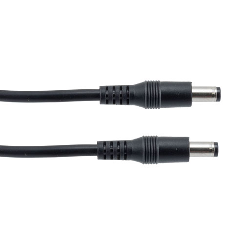 DC Power Cable, 5.5mm/2.1mm Male To Male, PVC, Black, 22 AWG, 1-Foot