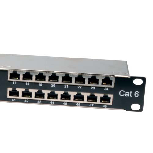 Cat6 Patch Panel, 48-Port Shielded EIA568A/B - DCP110C6-48S