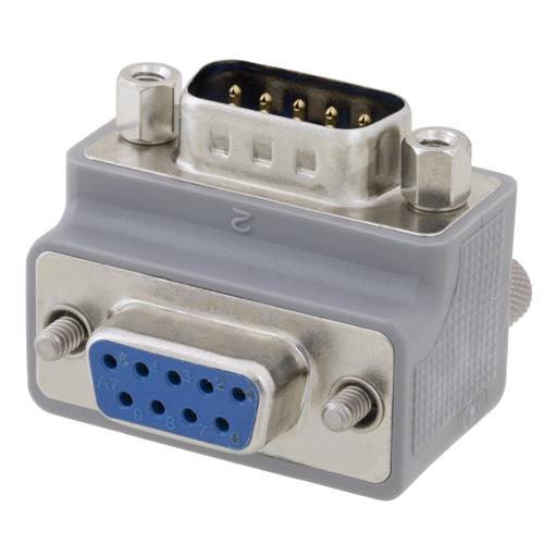 Premium DB9 right angle male to female Adapter alt orientation - DG909MF2-P