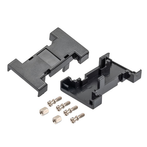 Half D-Sub Cover Pair, DB9, Black Plastic - DHP9B