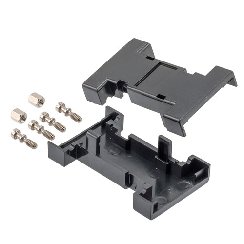 Half D-Sub Cover Pair, DB9, Black Plastic - DHP9B