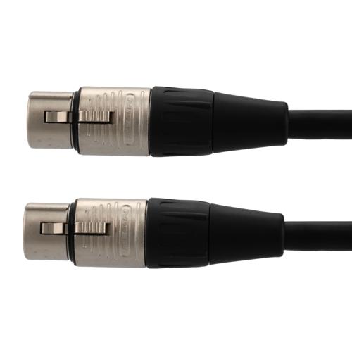DMX 512 Lighting Cable, 5 pin XLR Female to 5 pin XLR Female, Black, 50 FT