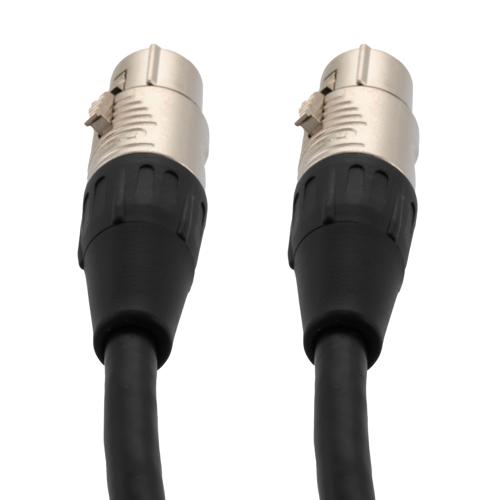 DMX 512 Lighting Cable, 5 pin XLR Female to 5 pin XLR Female, Black, 50 FT