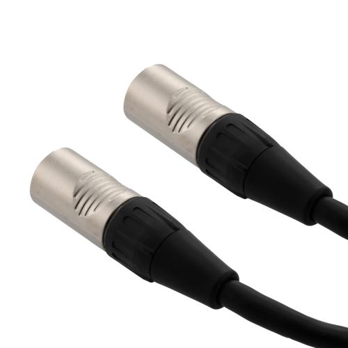 DMX 512 Lighting Cable, 5 pin XLR Male to 5 pin XLR Male, Black, 15 FT