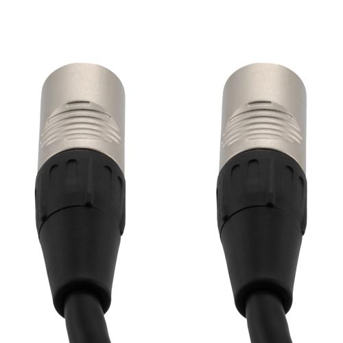 DMX 512 Lighting Cable, 5 pin XLR Male to 5 pin XLR Male, Black, 15 FT